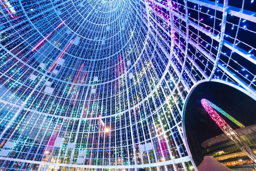 London’s tallest LED Christmas tree is unveiled in Wembley Park